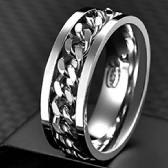 Accessories | New Silver Titanium Spinning Chain Ring Mens Size 11 ...